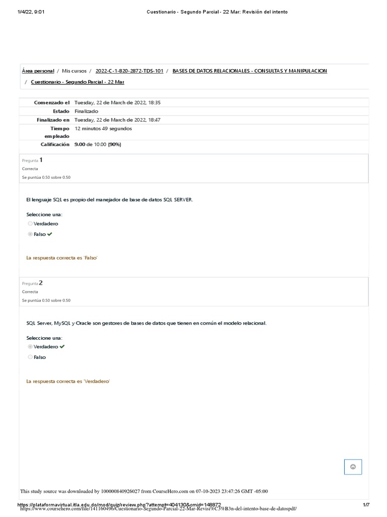 Cuestionario___Segundo_Parcial___22_Mar__Revisi__n_del_intento__base_de_datos_.pdf | PDF | SQL ...