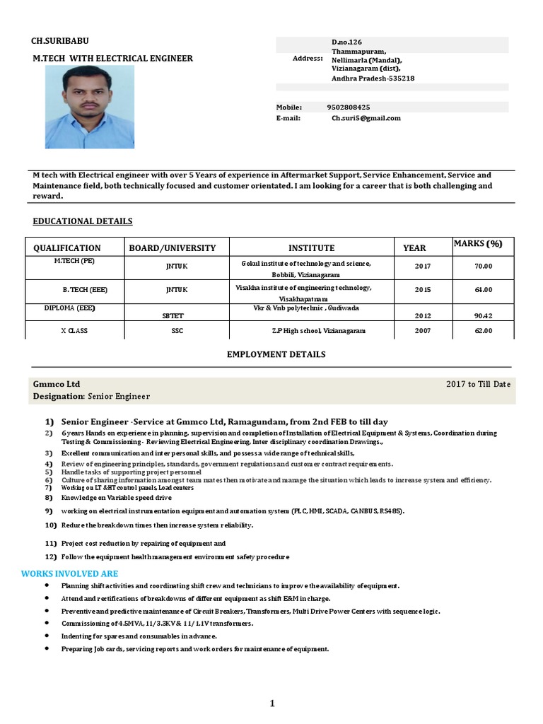 Suribabu Resume 2023 PDF | PDF | Programmable Logic Controller | Automation