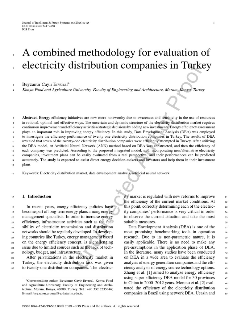 A Combined Methodology For Evaluation of Electricity Distribution ...