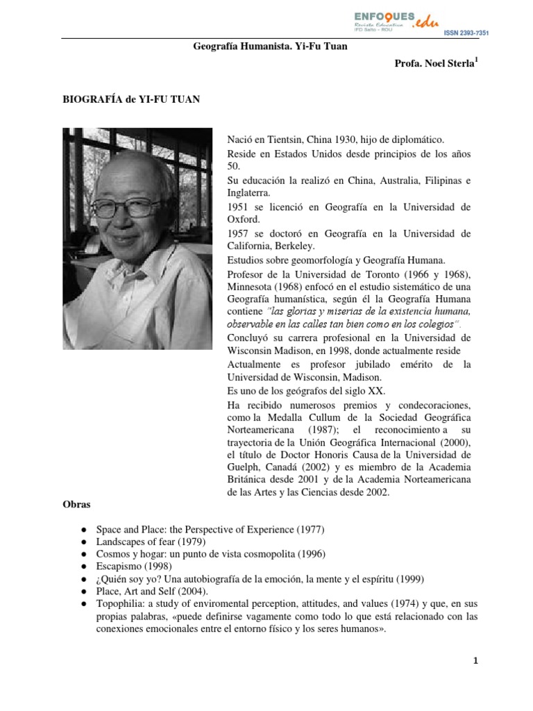 Yi Fu Tuan | PDF | Existencialismo | Experiencia