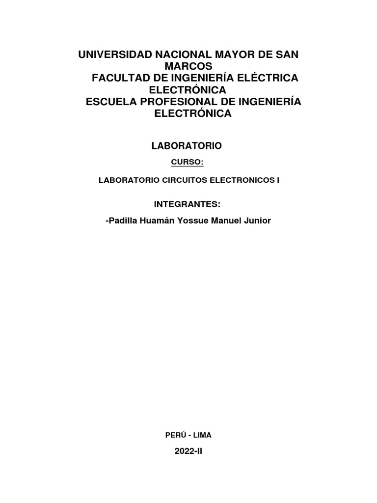 Padilla Huamán Yossue Manuel Junior Examen Final | PDF | Electricidad | Ingeniería Informática