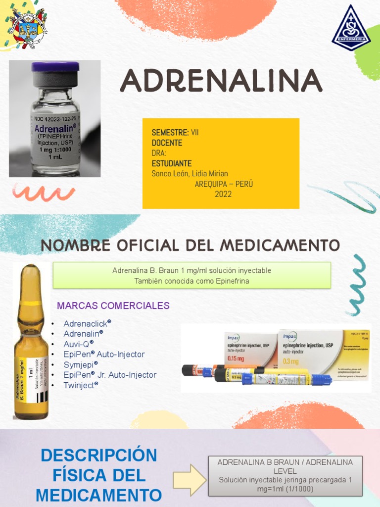 ADRENALINA | PDF | Anestesia | Medicamentos con receta