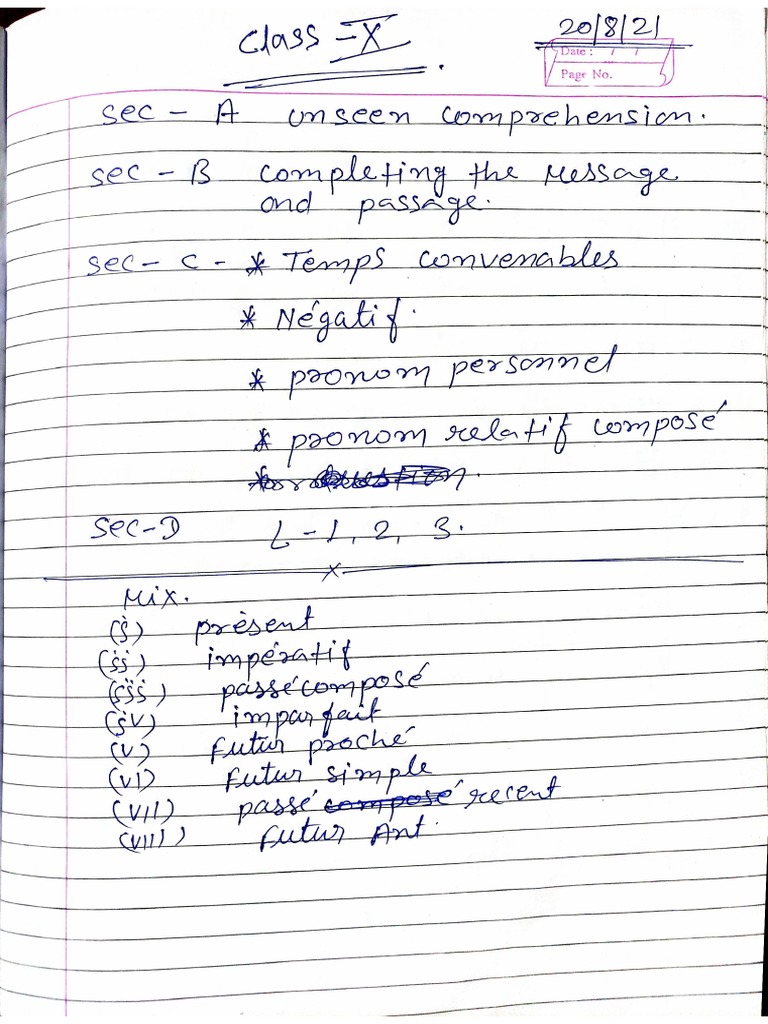 Le BBP French Academy (Cls - X) | PDF