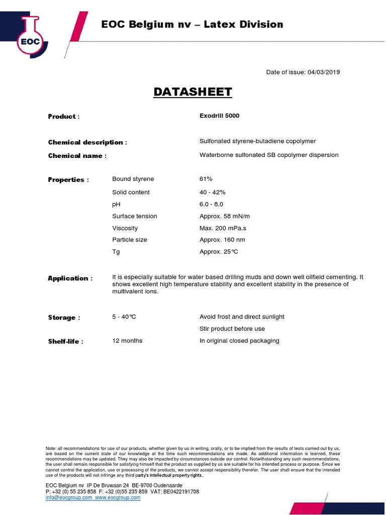 Datasheet Exodrill 5000 | PDF | Applied And Interdisciplinary Physics ...