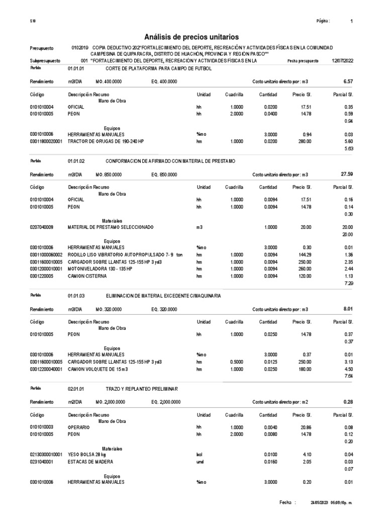 Analisis de Costos Unitarios Adicional | PDF | Hormigón | Construyendo tecnología