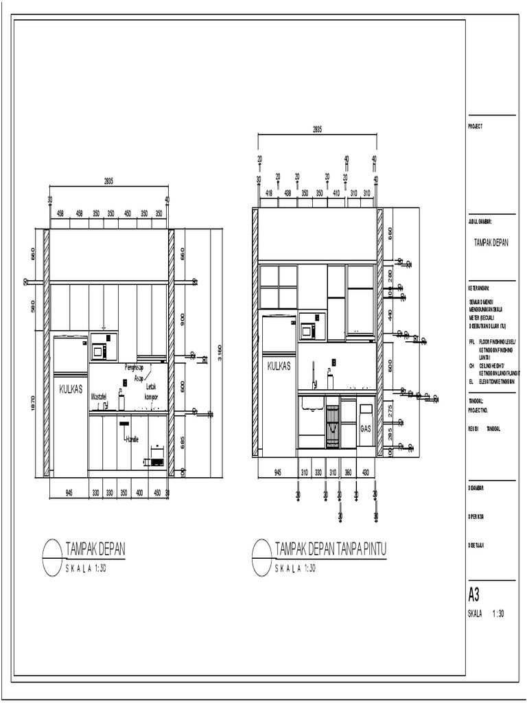 Portofolio Gambar Kerja Interior Kitchen Set-3 | PDF