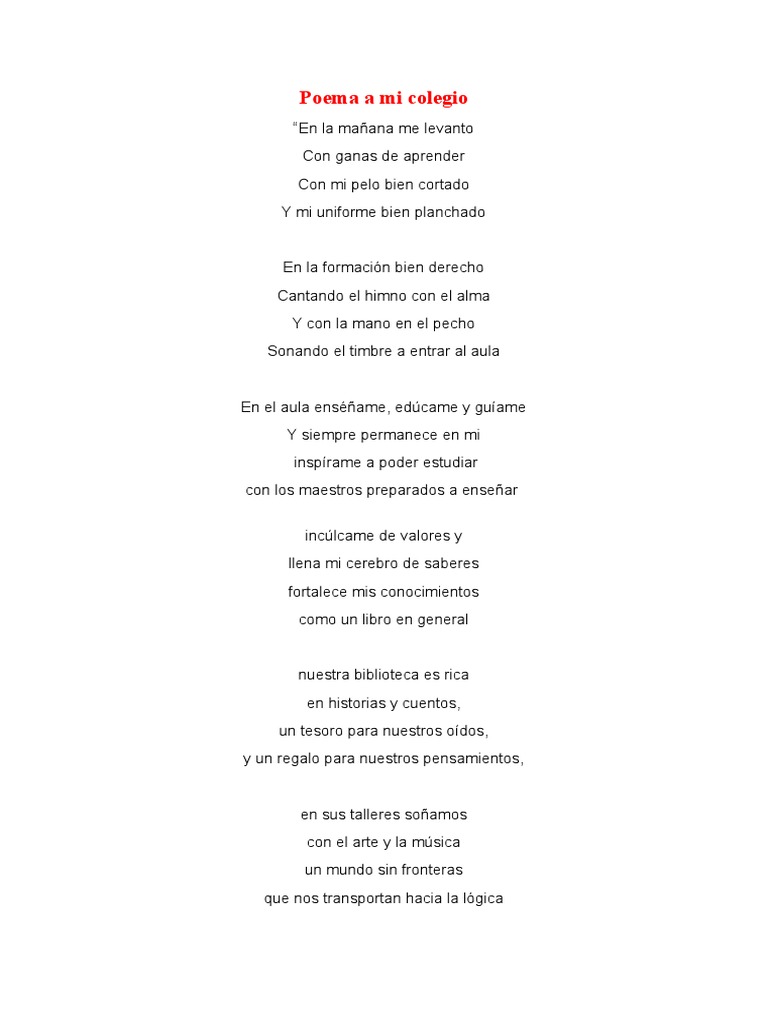 Poema Colegio | PDF