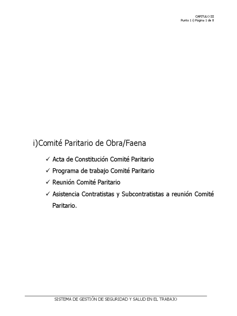 I. Comité Paritario Deobra | PDF