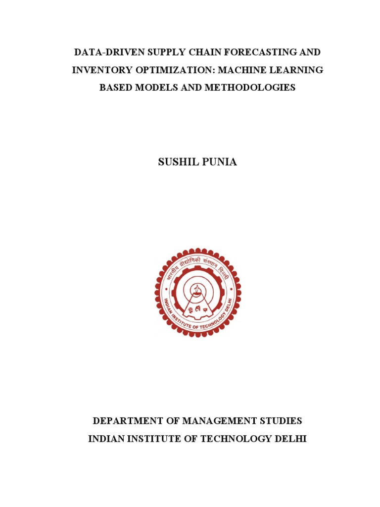 Data Driven Supply Chain Ml Pdf Forecasting Analytics
