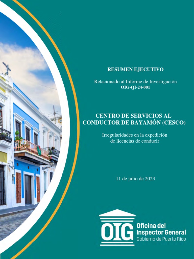 Resumen Ejecutivo CESCO Bayamón. | PDF | Licencia de conducir | Puerto Rico