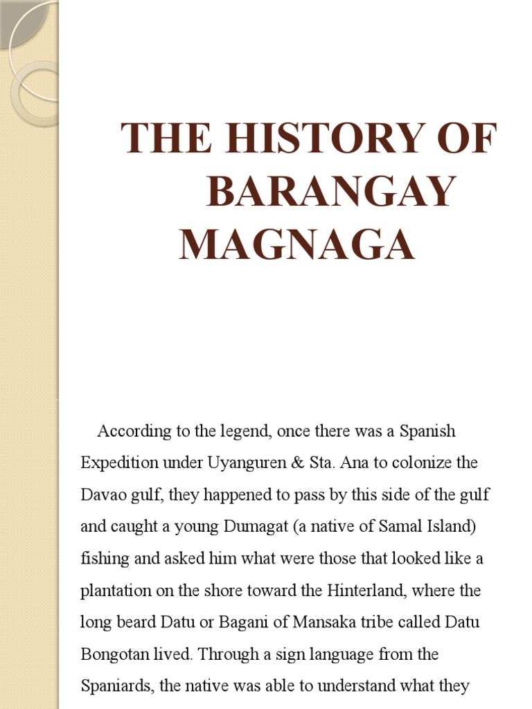 History of Barangay Magnaga | PDF | Philippines