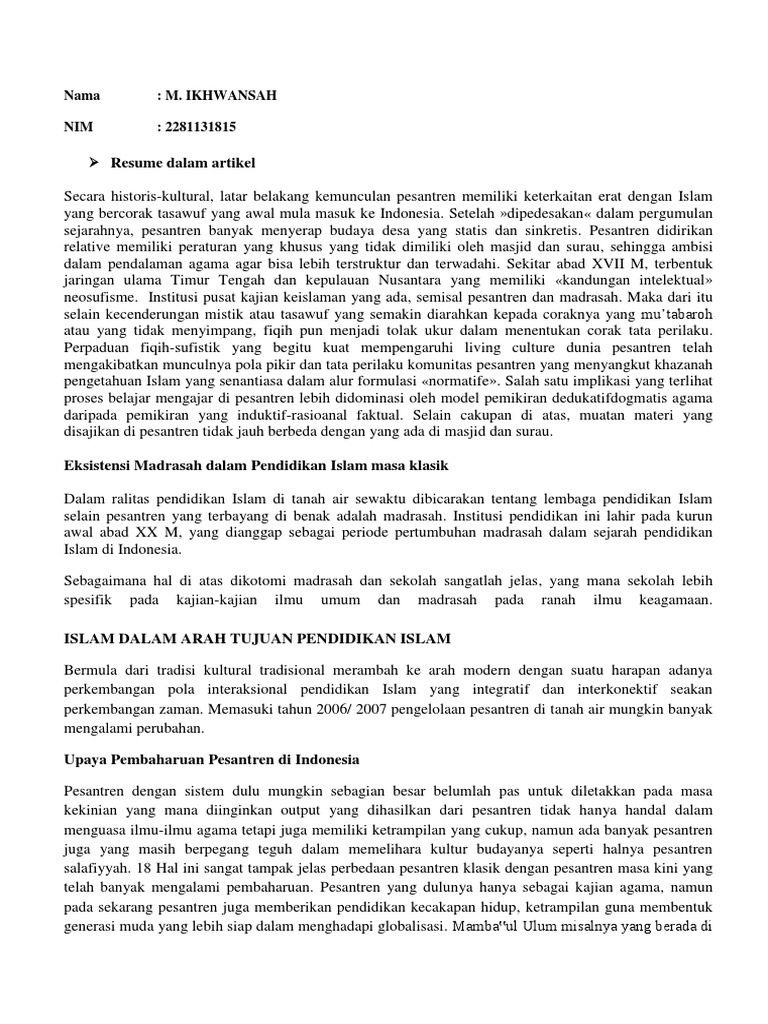 Tugas II Msi | PDF | Sains & Matematika | Agama & Spiritualitas