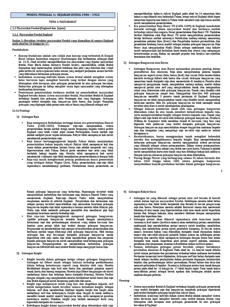 Nota Dan Jawapan Sejarah STPM (Sem 1) | PDF
