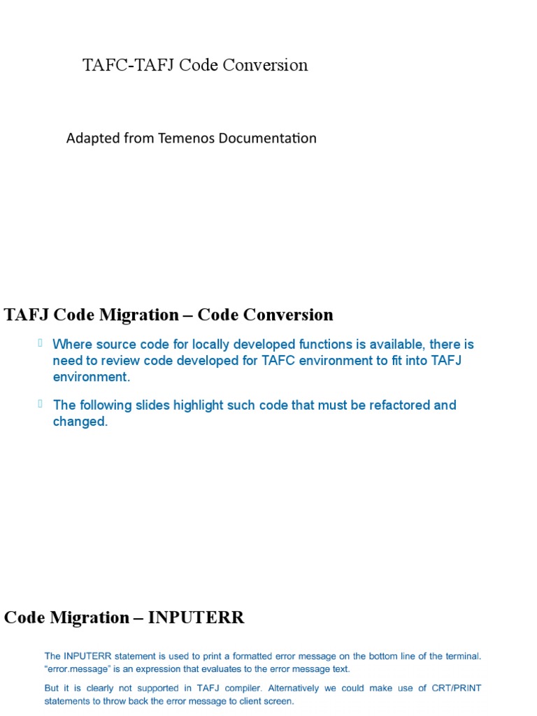 TAFJ Code Conversion | PDF TAFJ Code Conversion | PDF