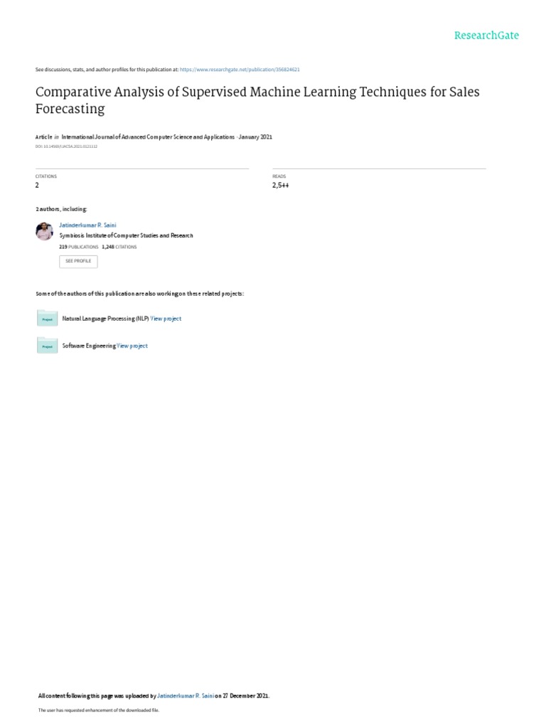Comparative Analysis of Supervised Machine Learnin | PDF | Errors And Residuals | Regression ...