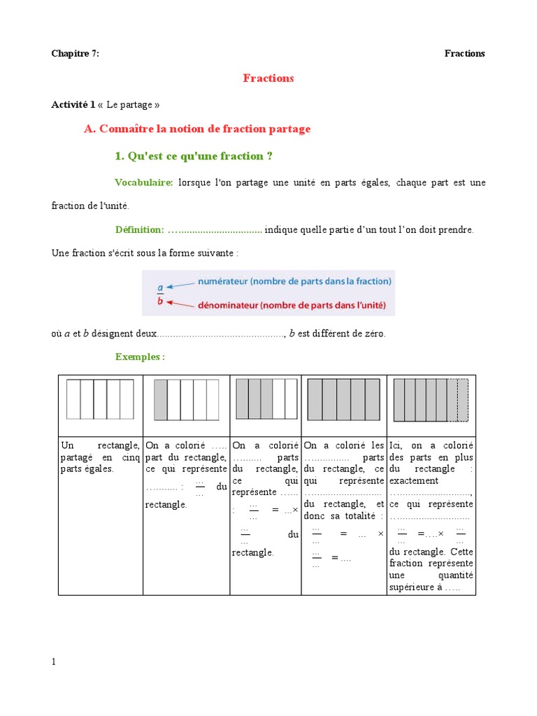Comprendre les fractions et leur utilisation | PDF | Division | Objets ...