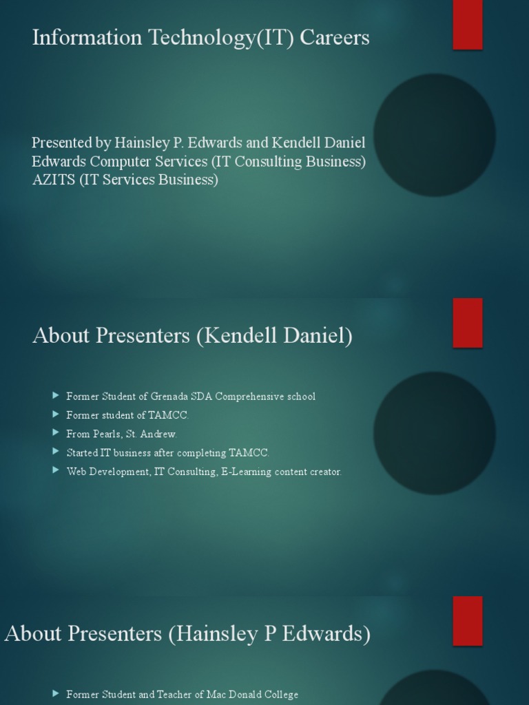 Career Day Presentation | PDF | Information Technology | Software