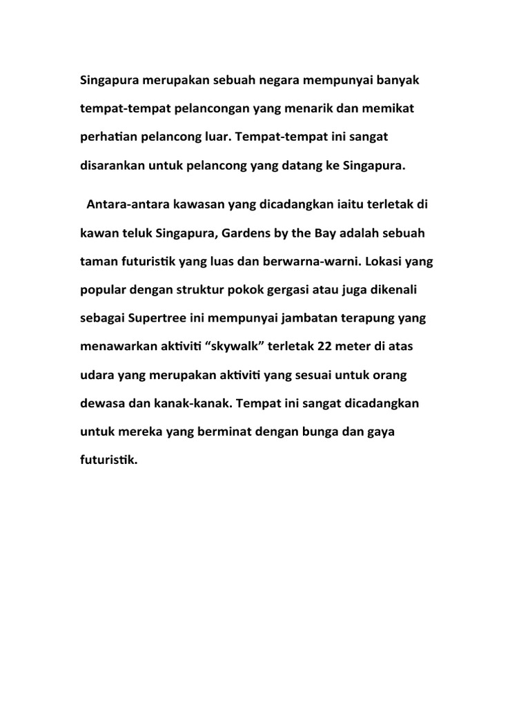 Karangan Tentang Pelancongan Pdf