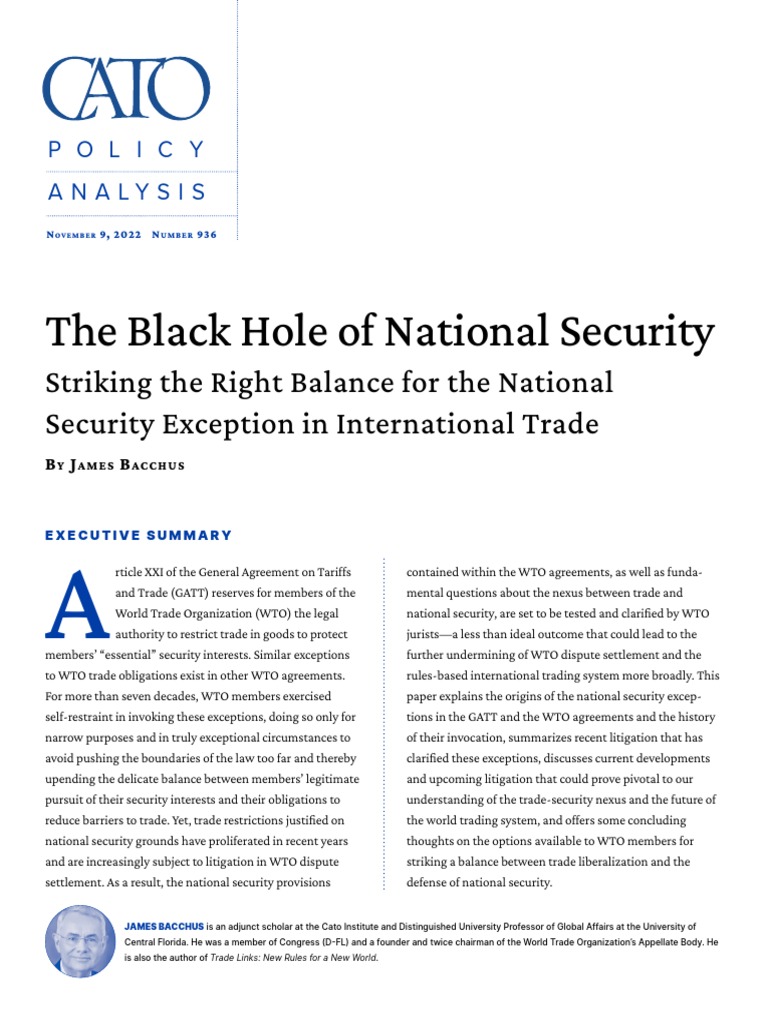 The Black Hole of National Security | PDF | World Trade Organization ...