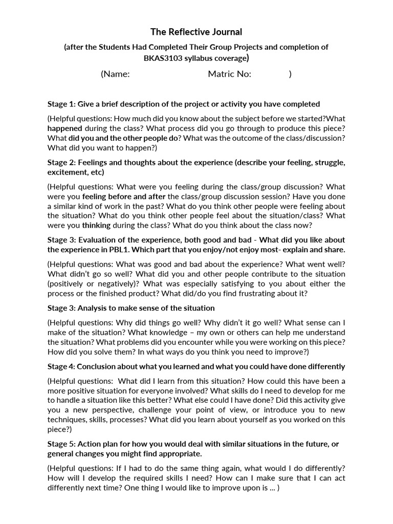 My Learning Journey - Reflection | Download Free PDF | Experience | Feeling