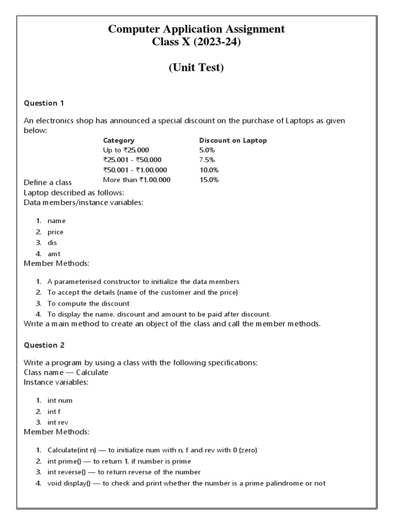 Computer Class X Ut | PDF | Parameter (Computer Programming) | Area