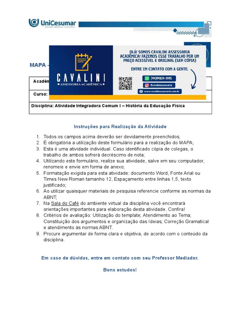 Mapa - Bedu - Atividade Integradora Comum I - Hist Da Ed Física | PDF ...