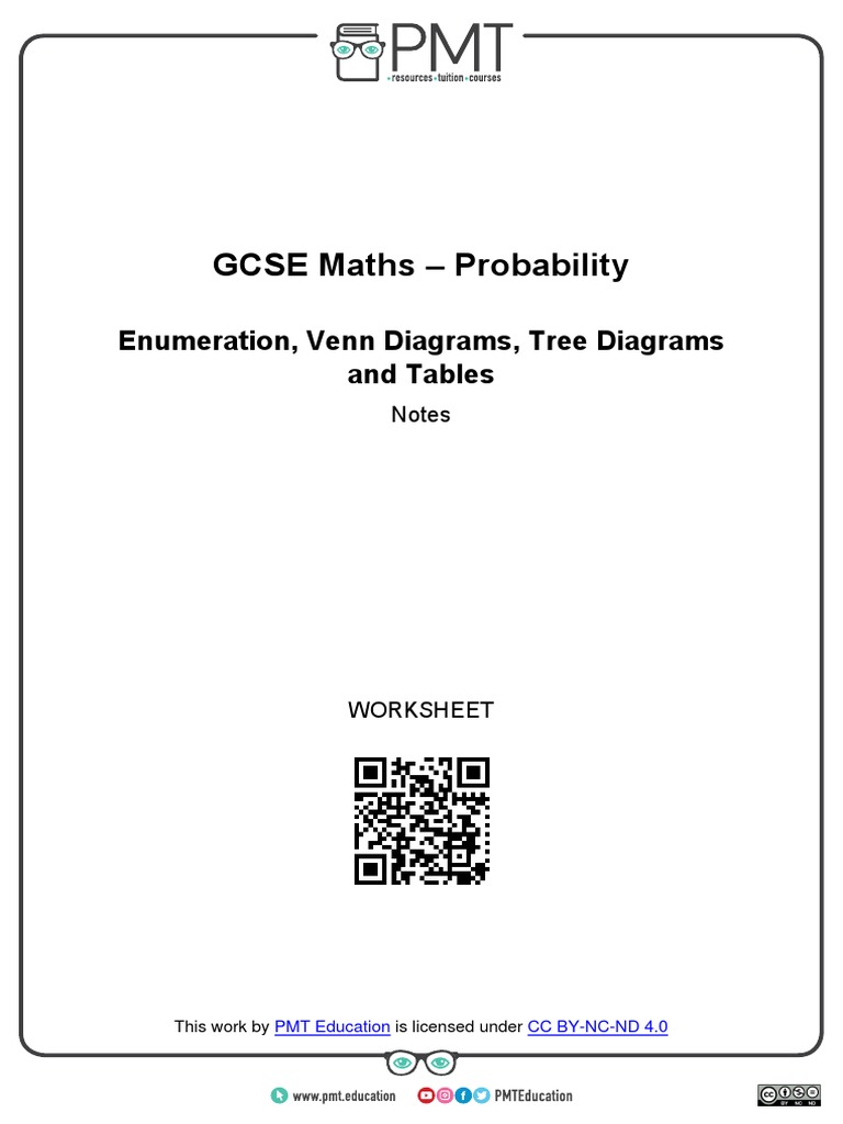 Enumeration, Venn Diagrams, Tree Diagrams and Tables Notes | PDF | Set ...