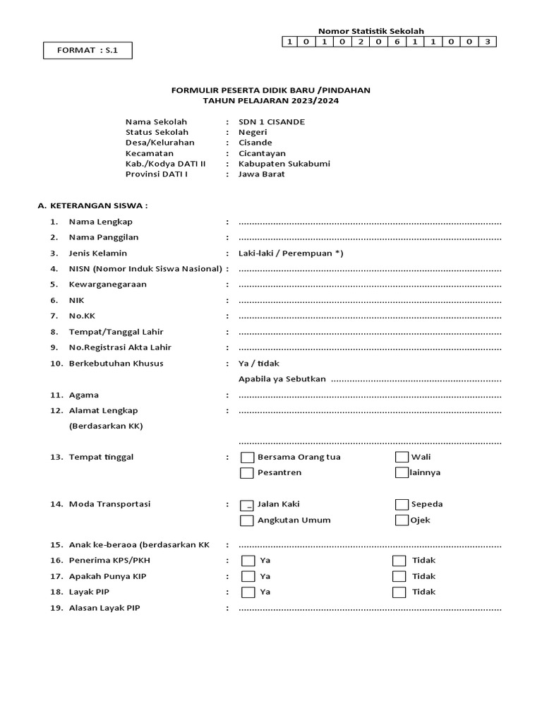 Format s1 Blank PPDB | PDF