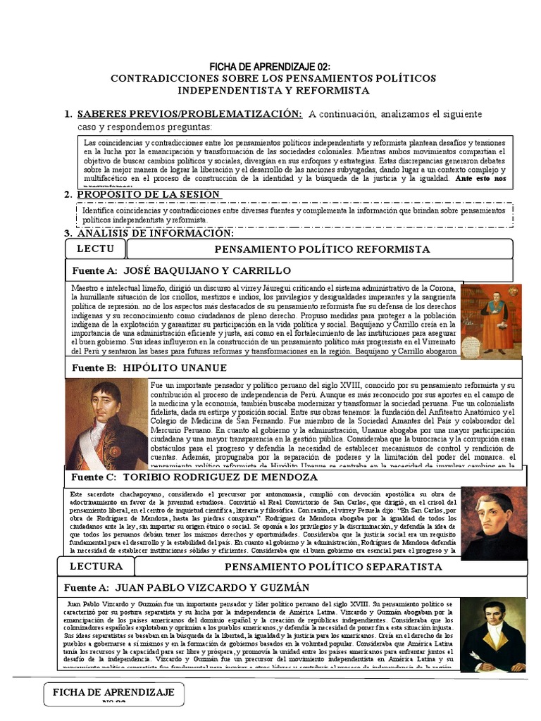 2 Ficha de Aprendizaje CCSS 3° Grado | Descargar gratis PDF | Perú | America latina