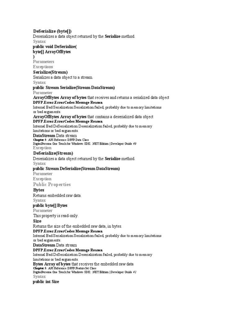 De Serialize Pdf Parameter Computer Programming Constructor Object Oriented Programming