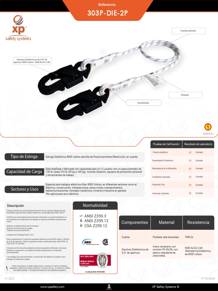 303P-DIE-2P: Safety Systems | PDF | Cuerda | Materiales