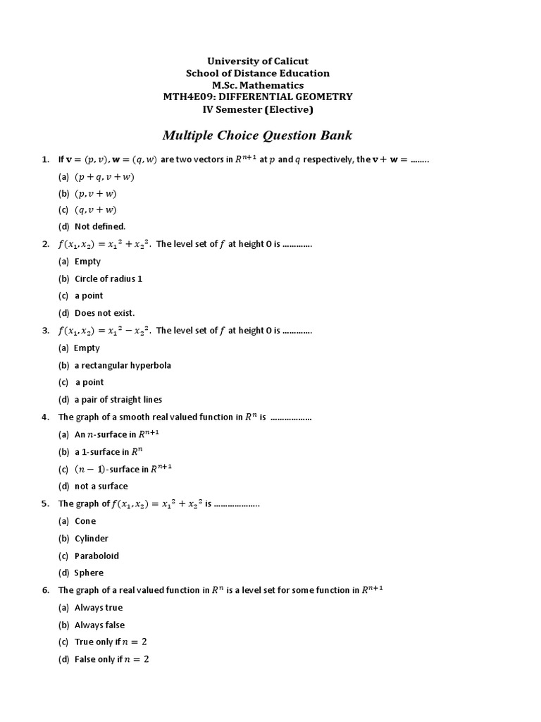 Differential Geometry | PDF | Curvature | Sphere