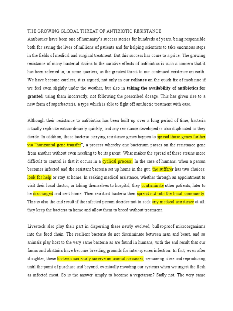 Reading Test | PDF | Antimicrobial Resistance | Bacteria