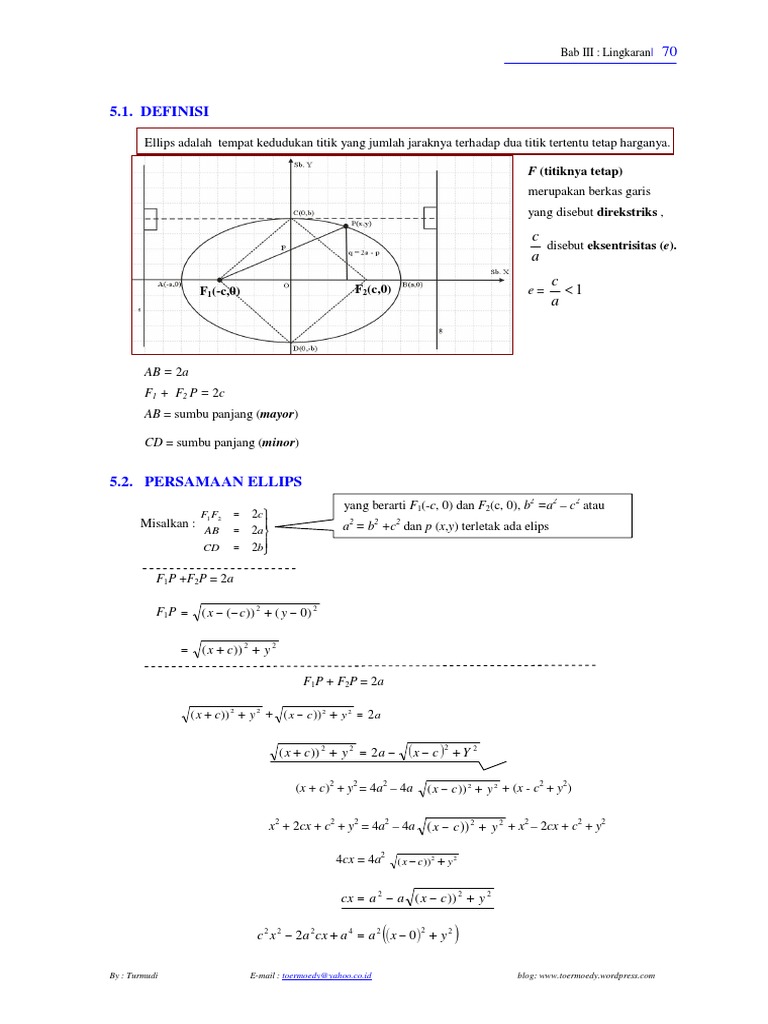 Kuliah-7.Matematika-II - Persamaan Ellip PDF | PDF