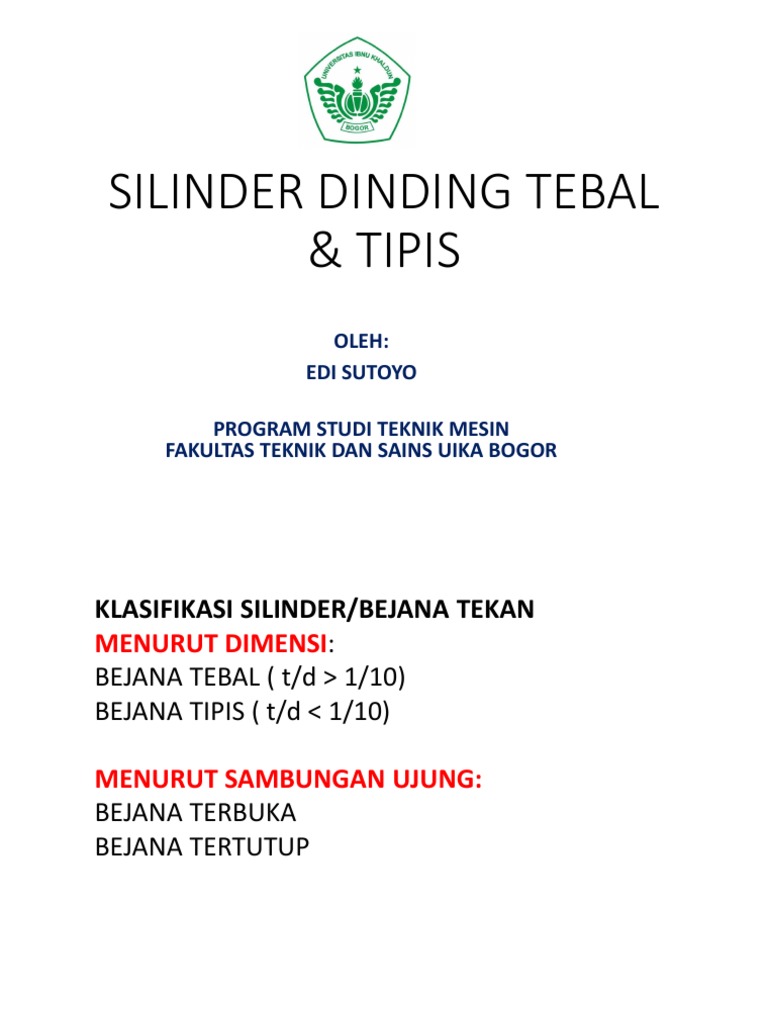 MKM - Silinder Dinding Tipis-Tebal | PDF | Teknologi & Rekayasa