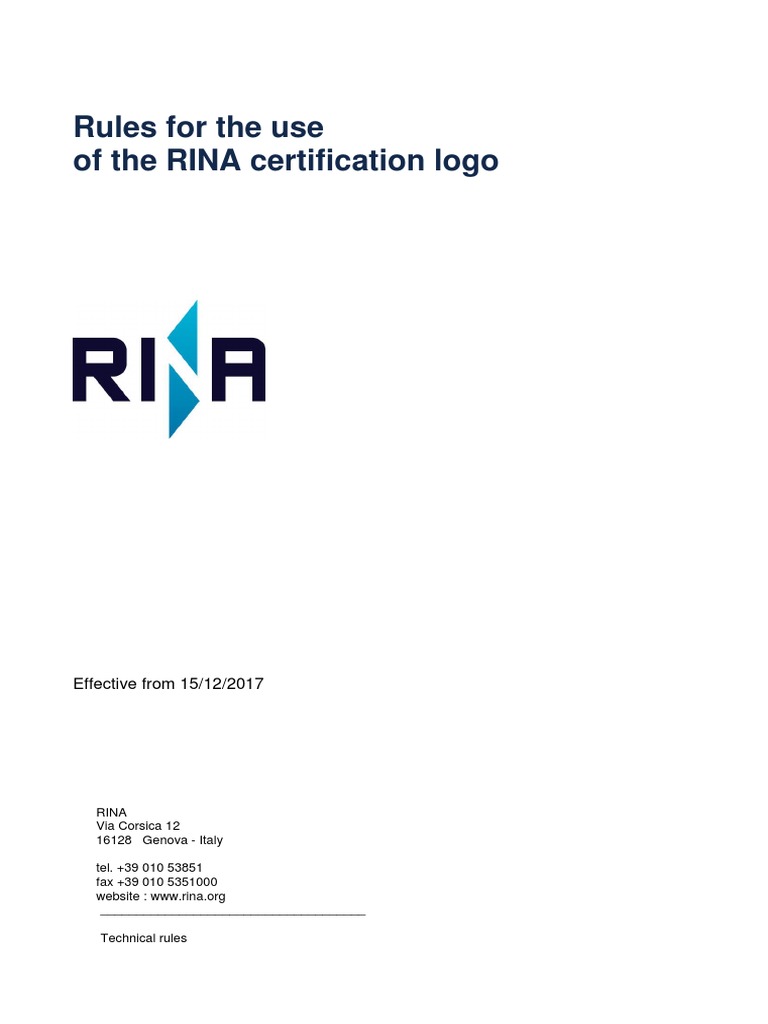 Rina Support | PDF | Certification | Packaging And Labeling