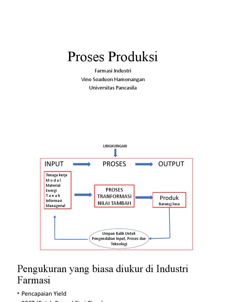 Proses Produksi di Industri Farmasi | PDF
