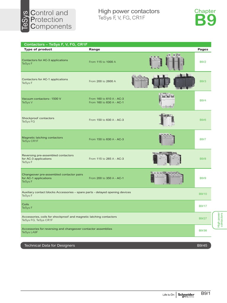 TeSys Catalogue 2018 - Chapter B9 - High Power Contactors - TeSys F, V ...