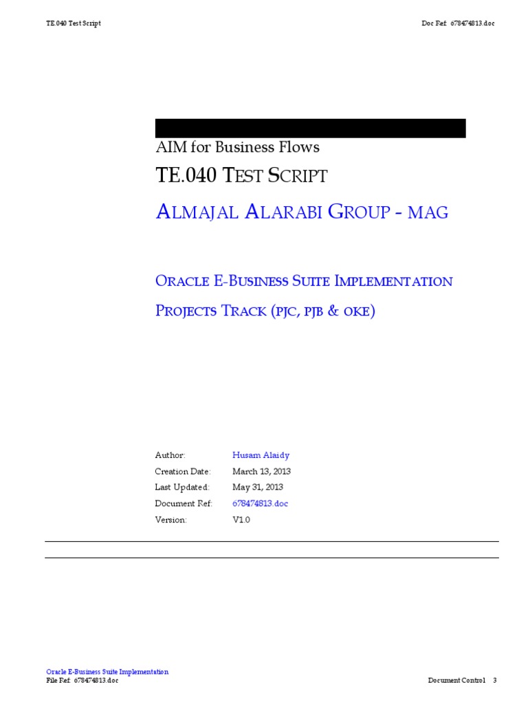 MAG PRJ TE040 CRP2-UAT Test Script V1.0 | PDF | Double Click ...