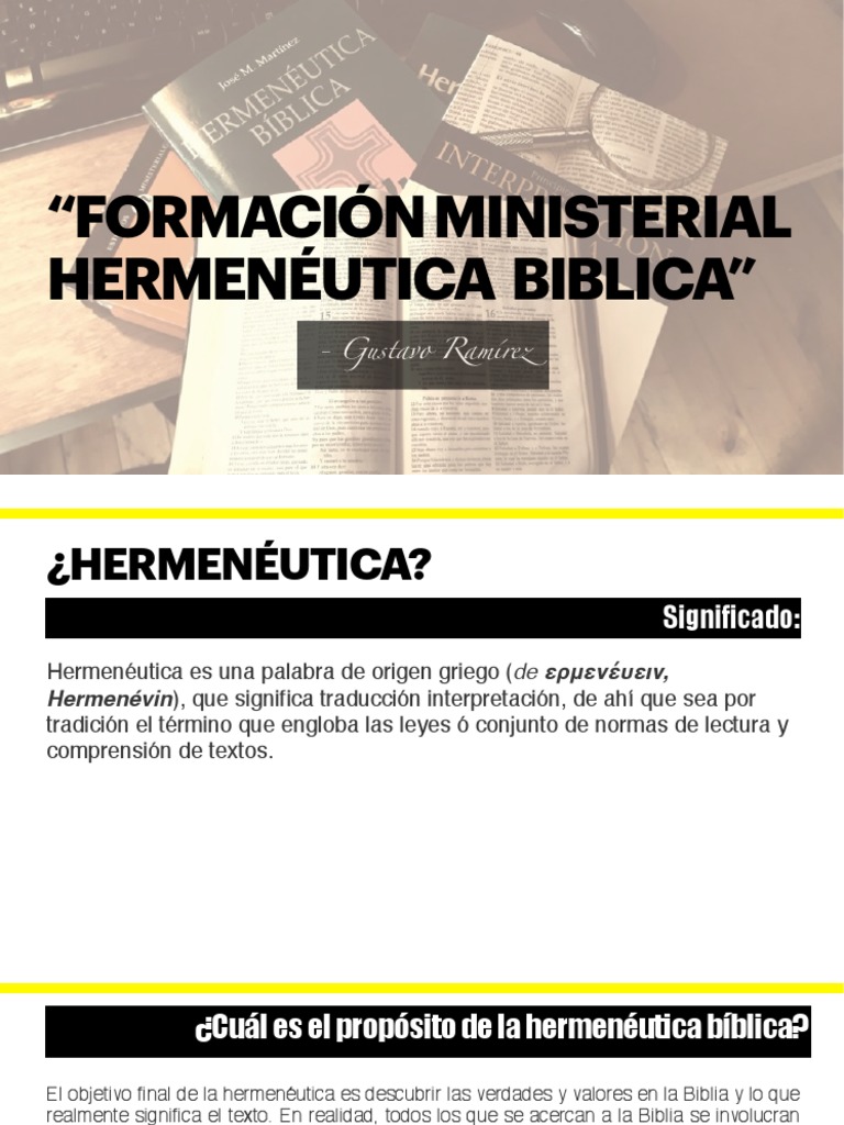 Clase 1 Hermenéutica | PDF | Hermenéutica | Biblia
