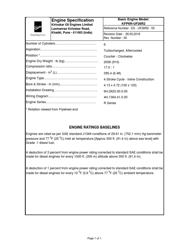 Specification Sheet For KFP6R-UF26R2 | PDF