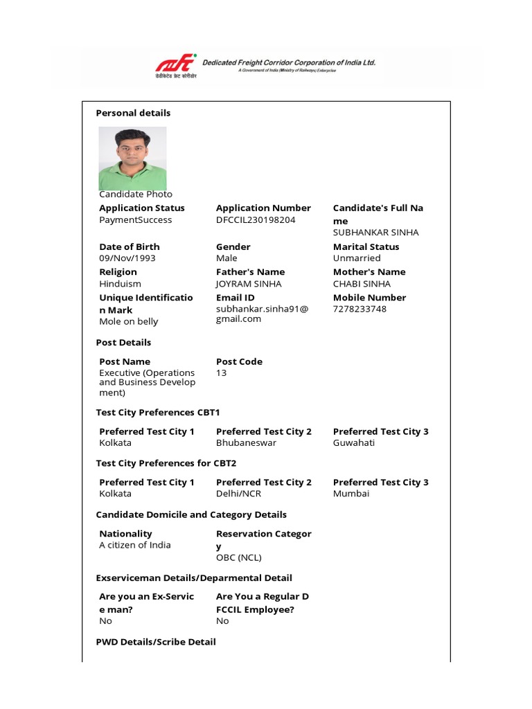 DFCCIL 2023 Application Summary | PDF