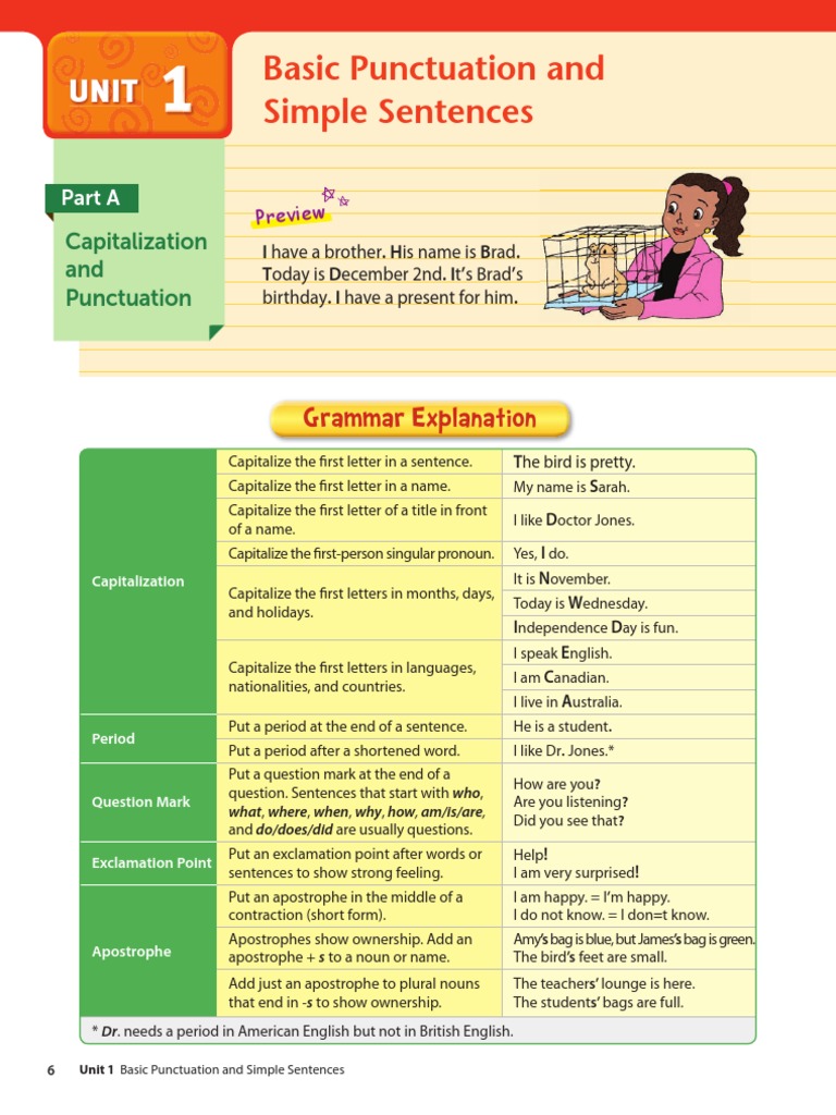 Basic Punctuation and Simple Sentences | PDF | Object (Grammar ...