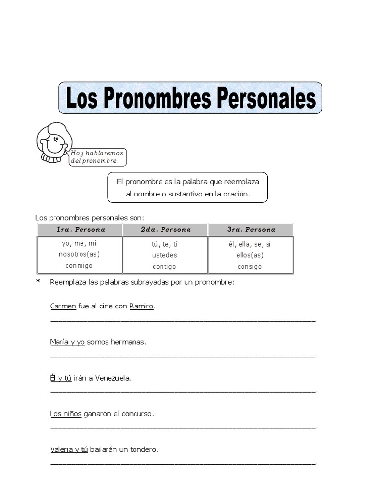 Uso de Pronombres en Oraciones | PDF | Morfología Lingüística | Sintaxis