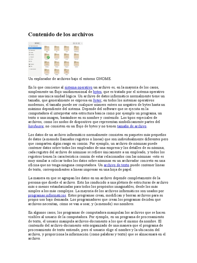 Estructura y contenido de archivos informáticos | PDF | Archivo de ...