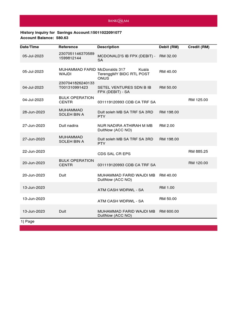 SavingsAccount History 05072023114939 | PDF | Debit Card | Banking ...