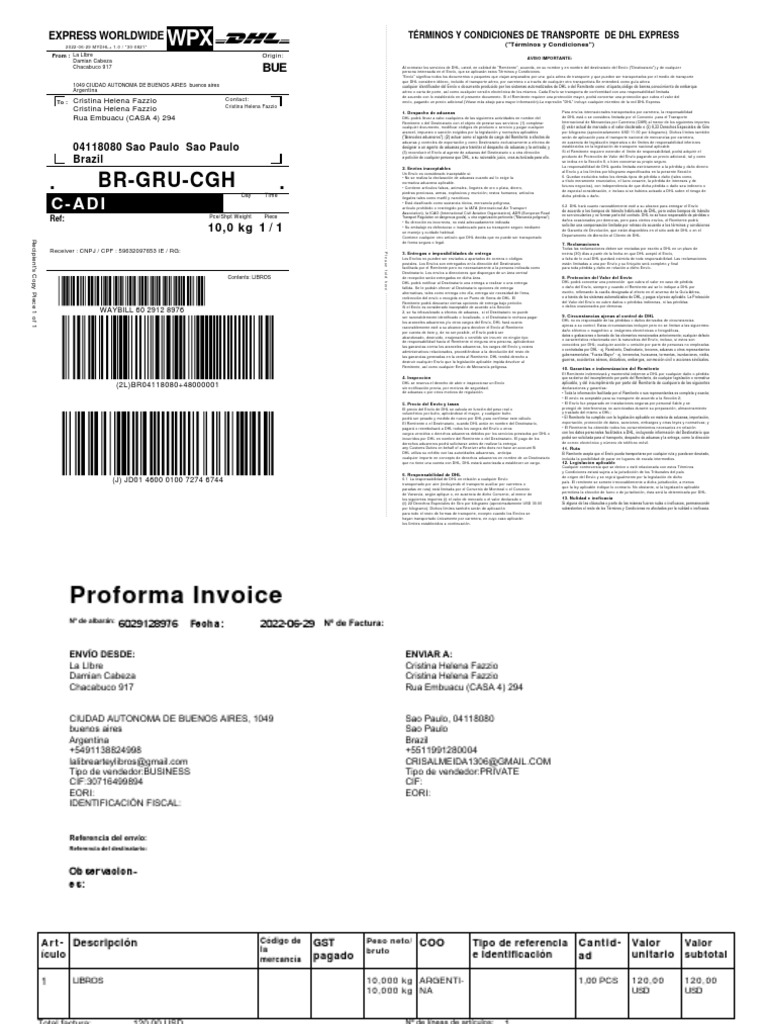 Imprimir DHL | PDF | aduana | El comercio internacional
