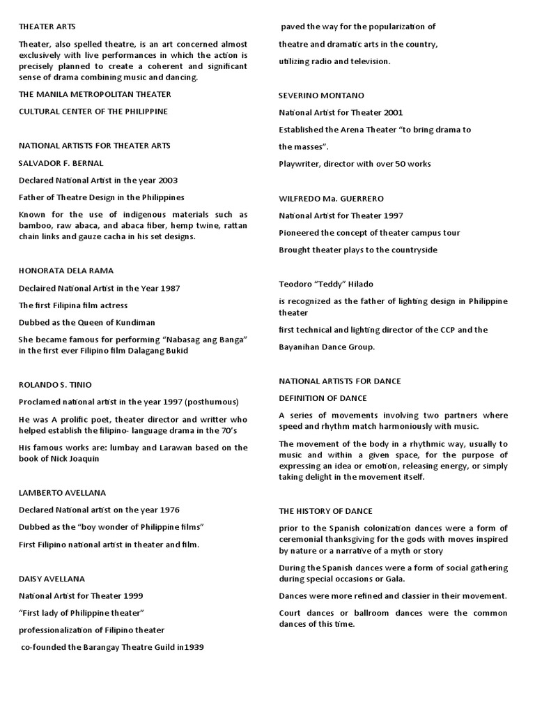 Cpar Reviewer | PDF | The Arts | Philippines
