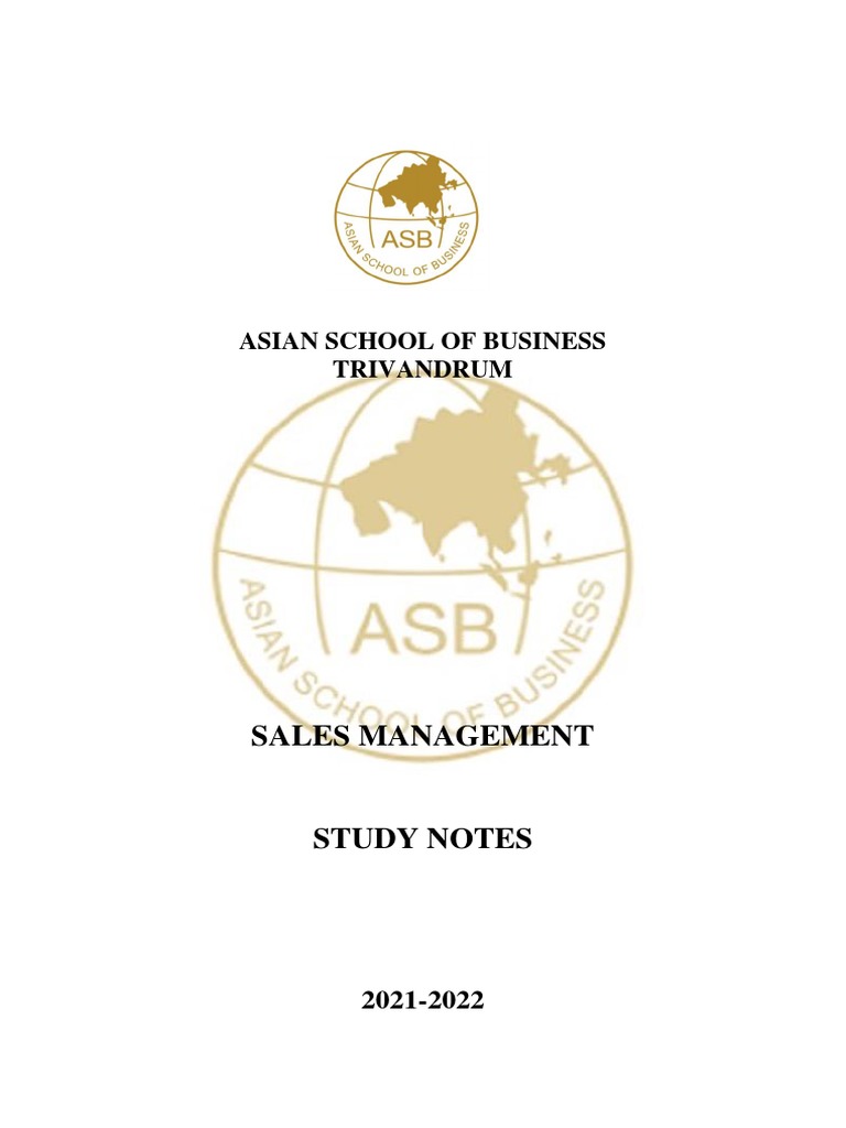 Sales Management Notes - All | Download Free PDF | Sales | Gross Margin