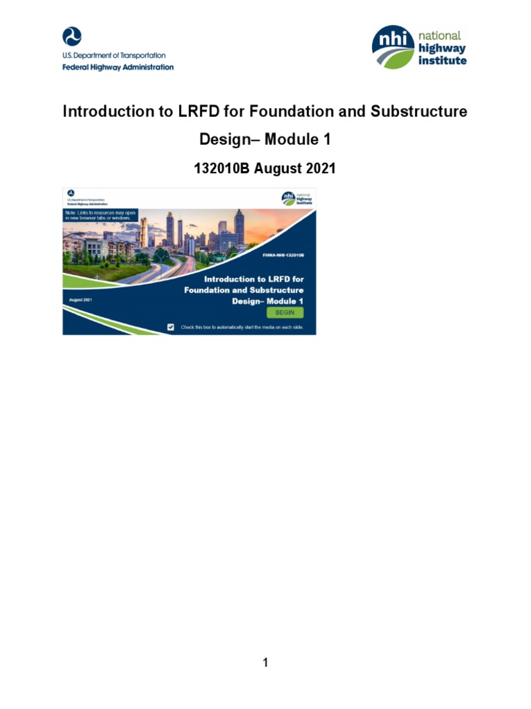 Introduction To LRFD For Foundation and Substructure Design - Module 1 ...